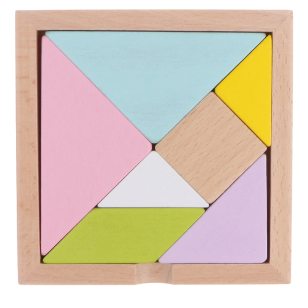 Wooden Tangrams Puzzles, 7 Pieces Tangram Puzzle Set Toy, Preschool ...