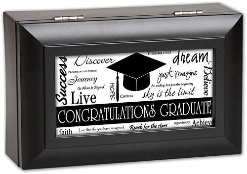 Congratulations Graduate Black Graduation Musical Jewelry Box Plays ...