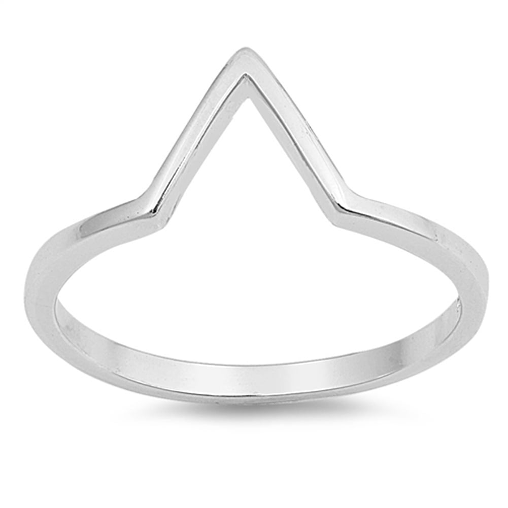 Pointed Chevron Thumb Stackable Ring .925 Sterling Silver Band Jewelry ...