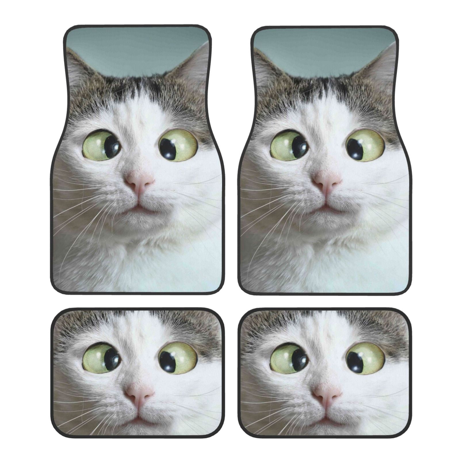 Fotbe Funny Cat Juego de 4 Tapetes para Auto con Estampado ...