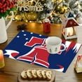 7 Piece Linen Table Runner and Placemats Set, Liberty Bell Flag Banner ...