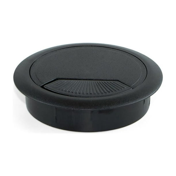 Cable entry cover, circular, D. 60 mm, recessed, Plastic, Black, 20 pcs ...