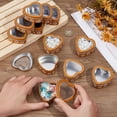 20pcs 2oz Heart Shaped Metal Tins with Clear Window Lids Flower Design ...