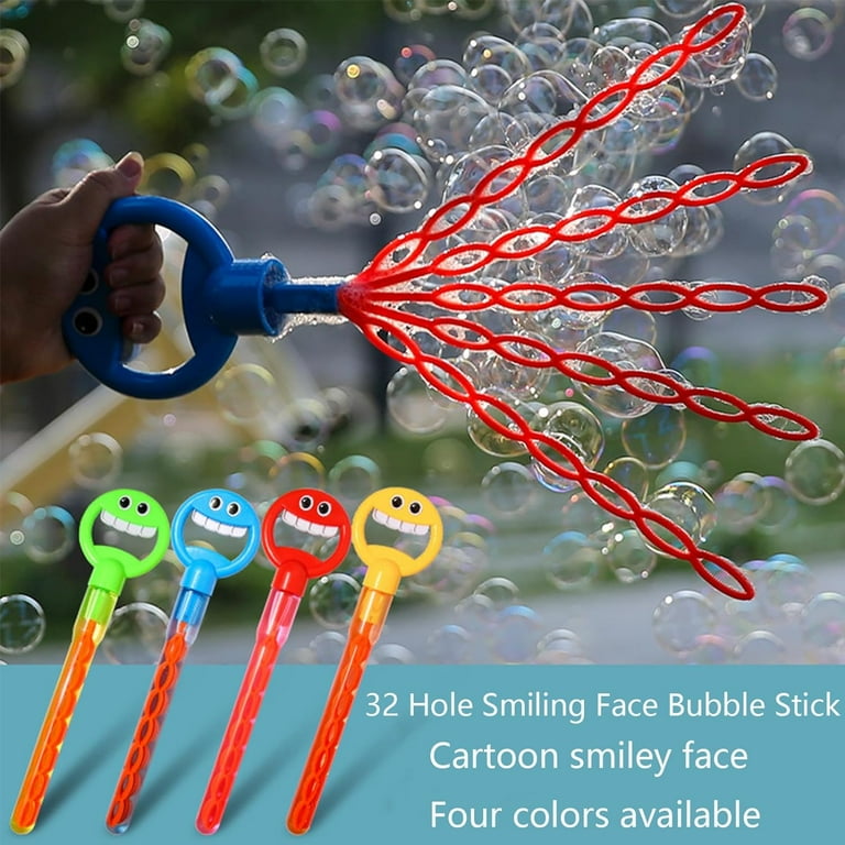 Red And Green Bubble Wands 32 Holes Bubble Wand Toy, 32 Hole Smiling