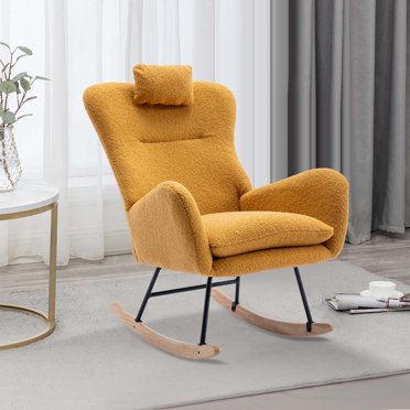 KINFFICT Rocking Chair Nursery, Upholstered Nursery Rocking Chairs ...