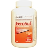 Major FeroSul Iron Pills Supplement, Ferrous Sulfate 325mg, OTC, 1000 ...