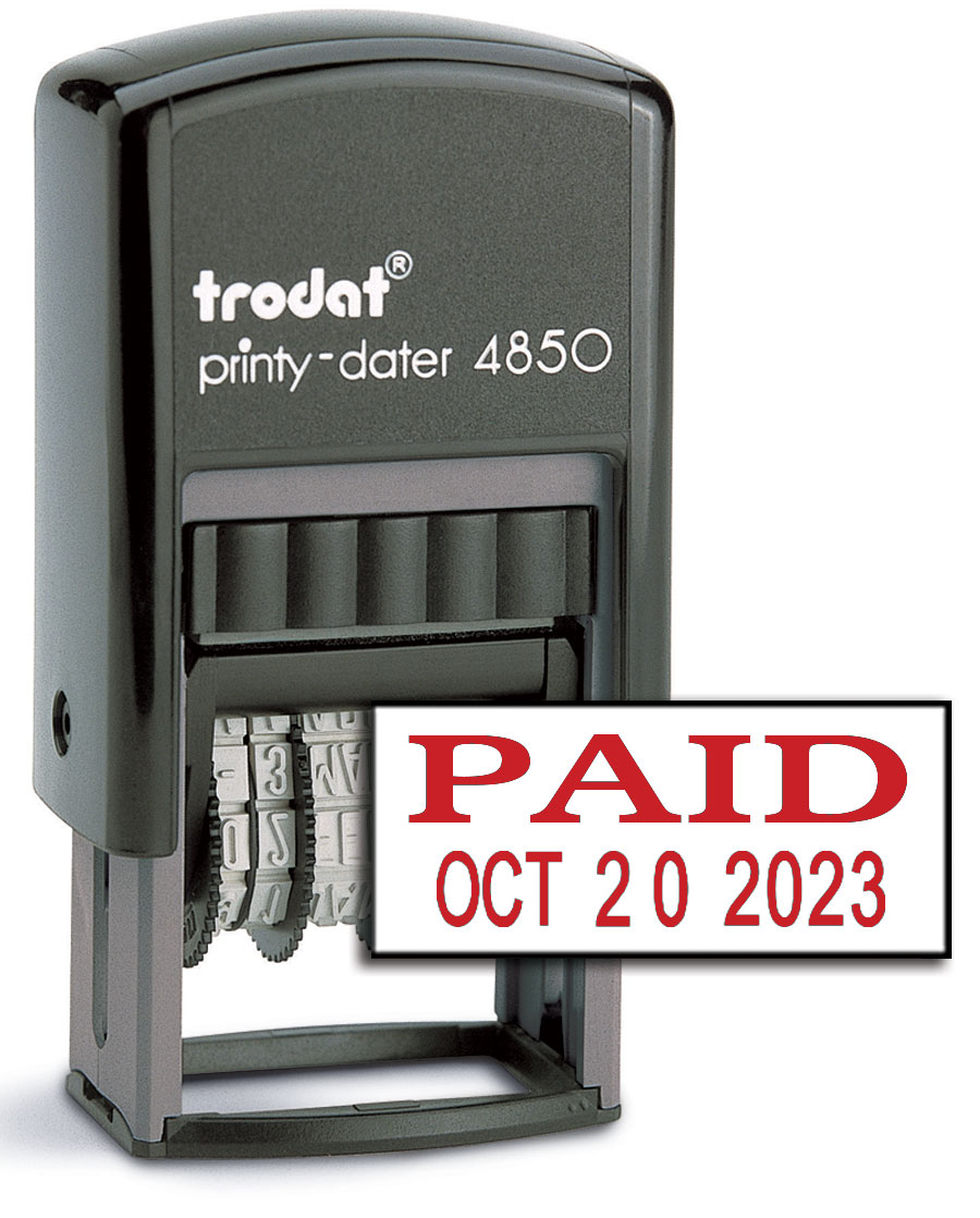 Trodat 4850 Date Stamp With PAID Self Inking Stamp Red Ink Walmart Trodat 4850 Date Stamp With PAID Self Inking Stamp Red Ink Walmart