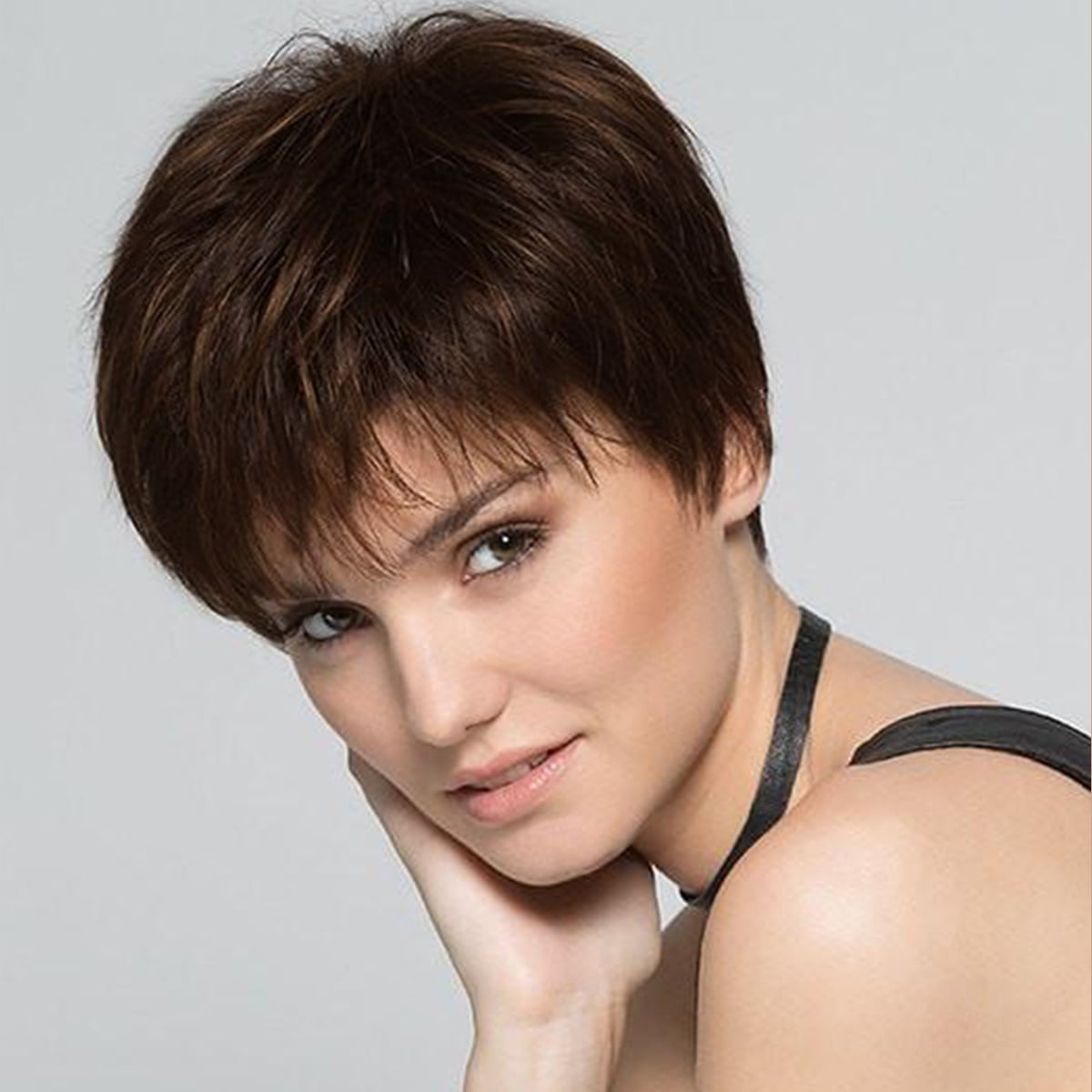 Phocas Short Wigs For Women Human Hair Wigs With Bangs Straight Pixie