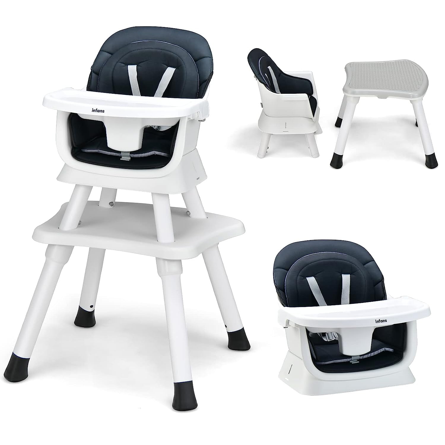 OLAKIDS 7 in 1 Baby High Chair, Convertible Highchair for Babies and ...