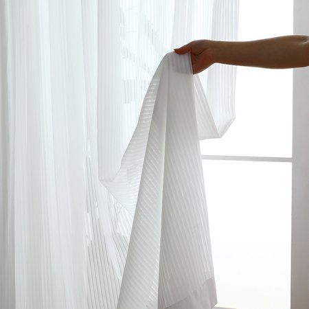 YDJKET Light-transmitting impenetrable diamond chiffon curtain white ...