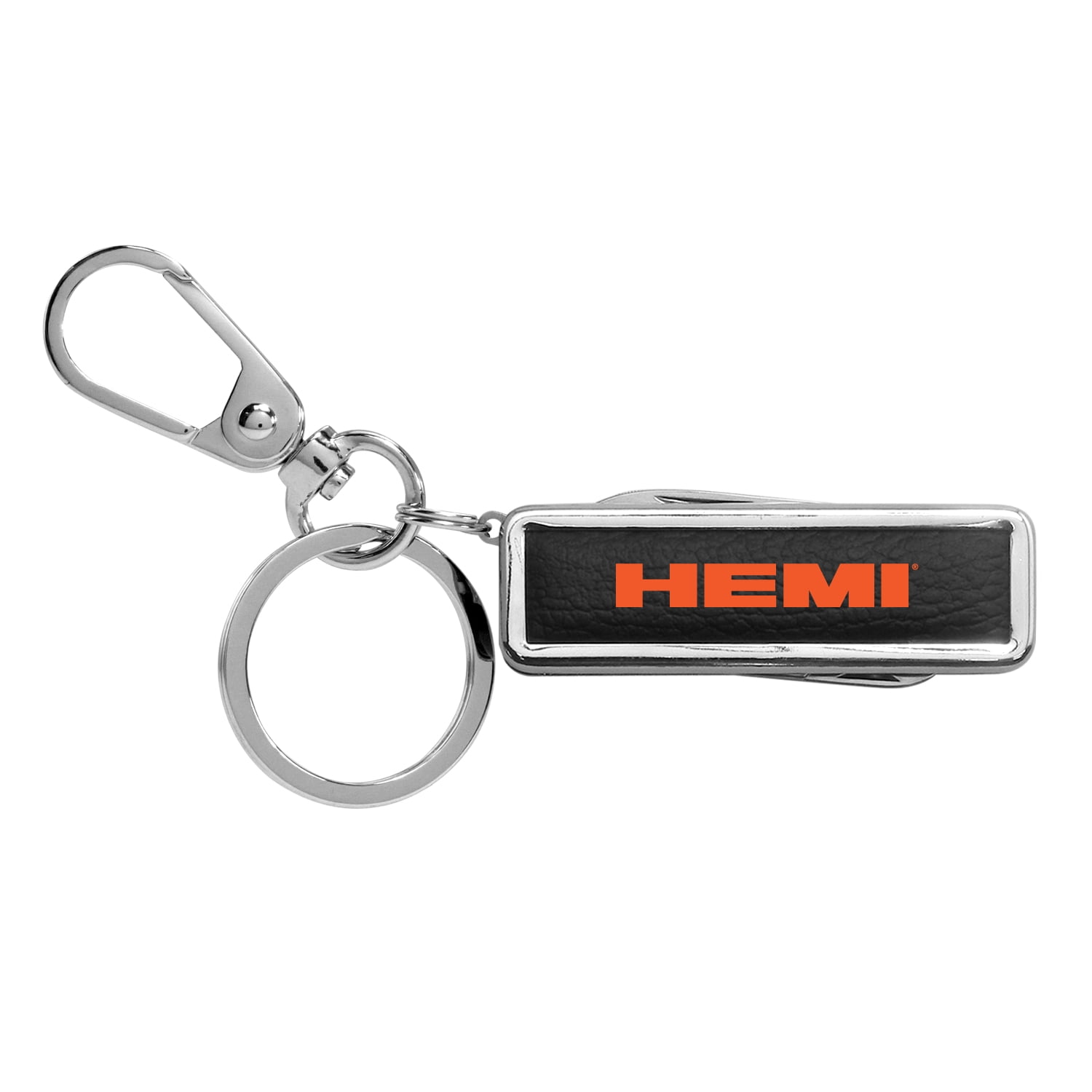 HEMI Logo Multi-Tool Genuine Black Leather Key Chain for Dodge Jeep RAM ...