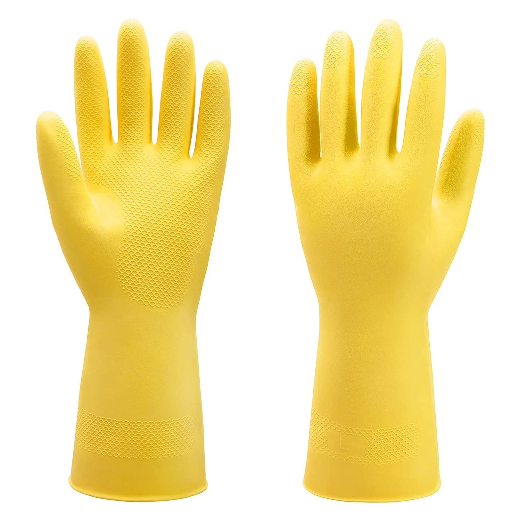 ThxToms 3 Pairs Reusable Dishwashing Latex Gloves, Yellow Cleaning ...