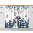 Blue Snowman Christmas Cabinet Curtain 28"Wx35"L,Dustproof Under Sink ...