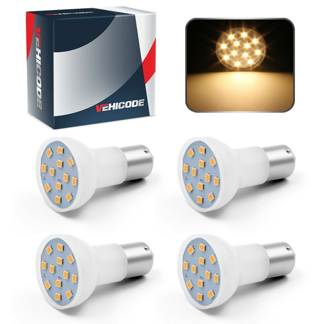 VEHICODE 1383 1139 LED Bulb RV 12V Soft Warm White Super Bright 1156 ...