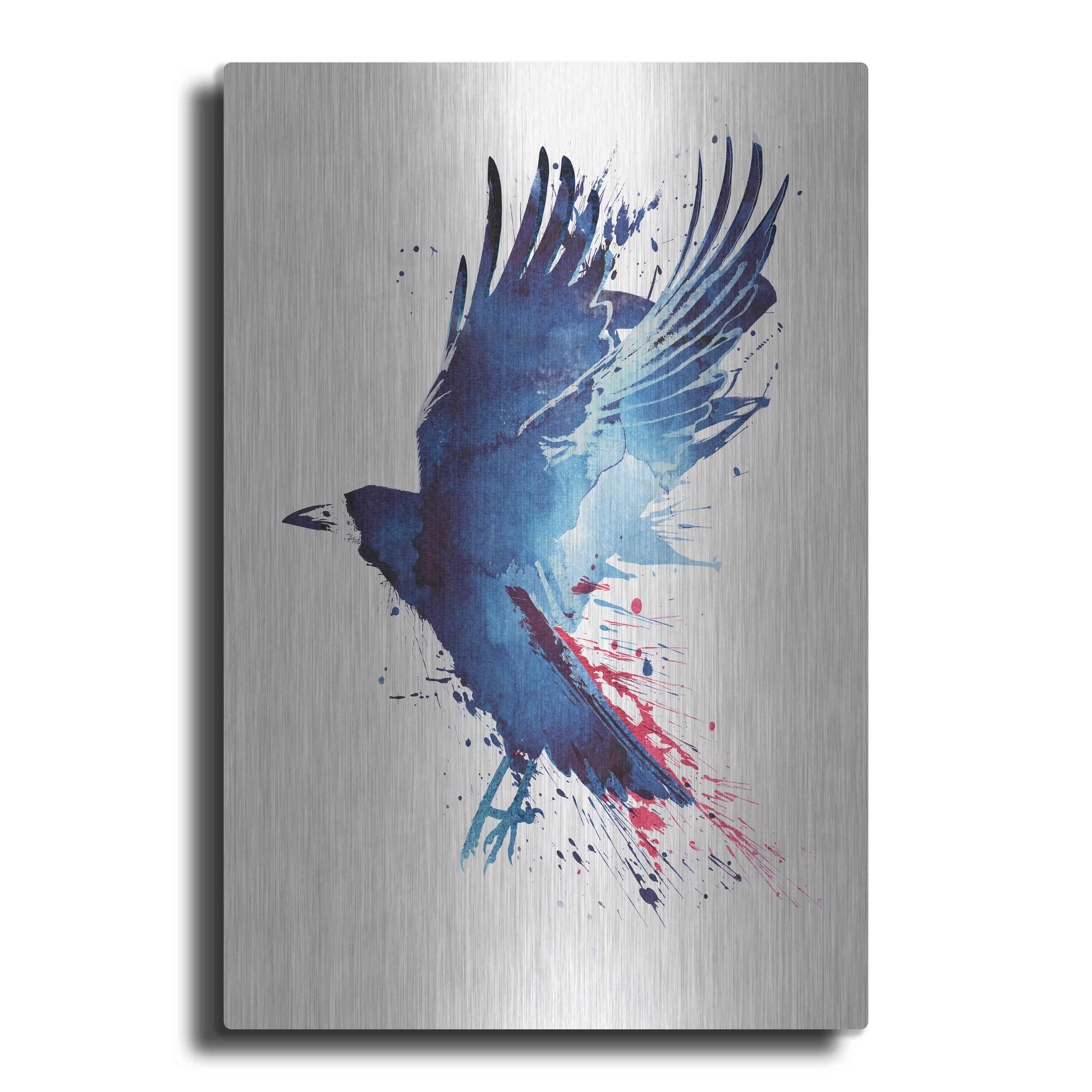 Luxe Metal Art 'Bloody Crow' by Robert Farkas, Metal Wall Art, 24"x36 ...