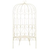 vidaXL Antique-Style Garden Arch with Metal Bench for Yard and Outdoor ...