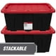 Hyper Tough 27 Gallon Snap Lid Plastic Storage Bin Container, Black ...