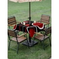 Abstract Geometric Lines Square Outdoor Tablecloth with Umbrella Hole ...