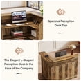 Finmind L-Shaped Reception Desk, Modern Front Counter with 2-Tier ...