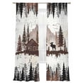 Black Deer Forest Wooden House Chiffon Sheer Curtains 84 Inches Long ...