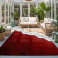 3x5 Red Beach Waves Area Rug for Bedroom, Washable Non Slip Low Pile ...