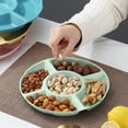 Qiopertar Five-Compartment Candy Box with Snack Tray, 5 Section Round ...