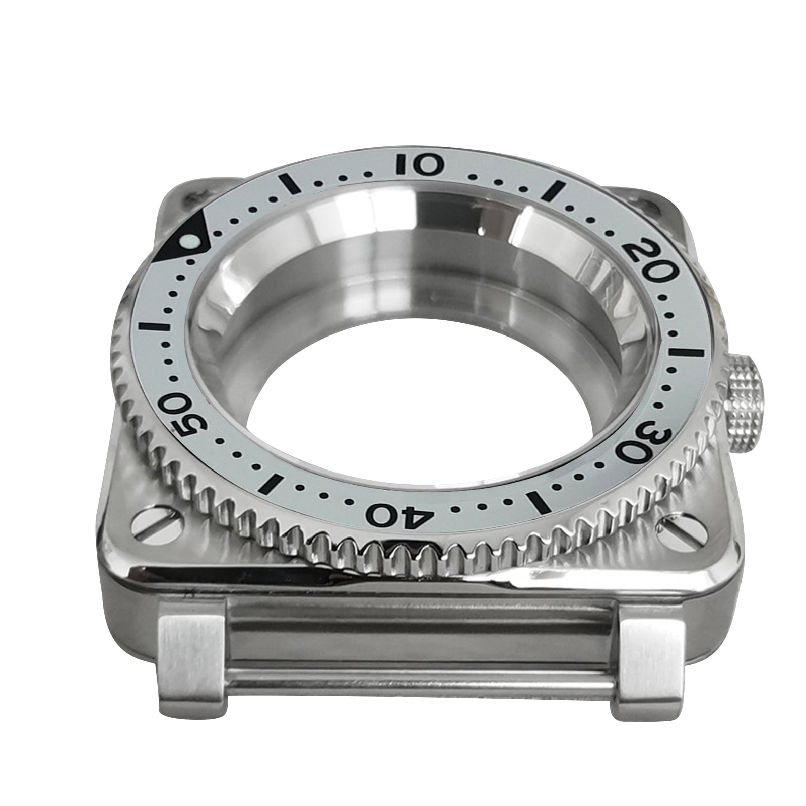 Square Watch Case Stainless Steel Sapphire Glass For NH35/NH36/4R/7S ...