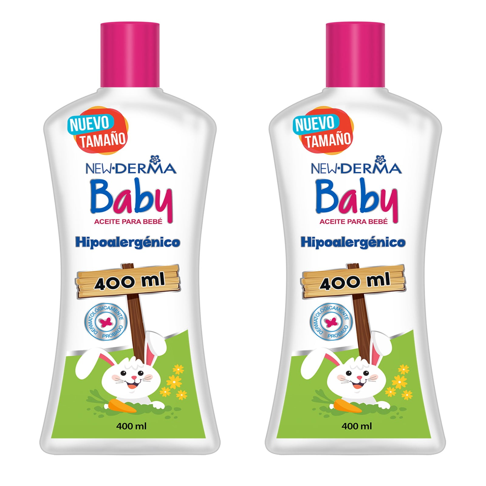 NEW DERMA BABY ACEITE PARA BEBE 400 ML C/U - 2 PIEZAS | Walmart en línea