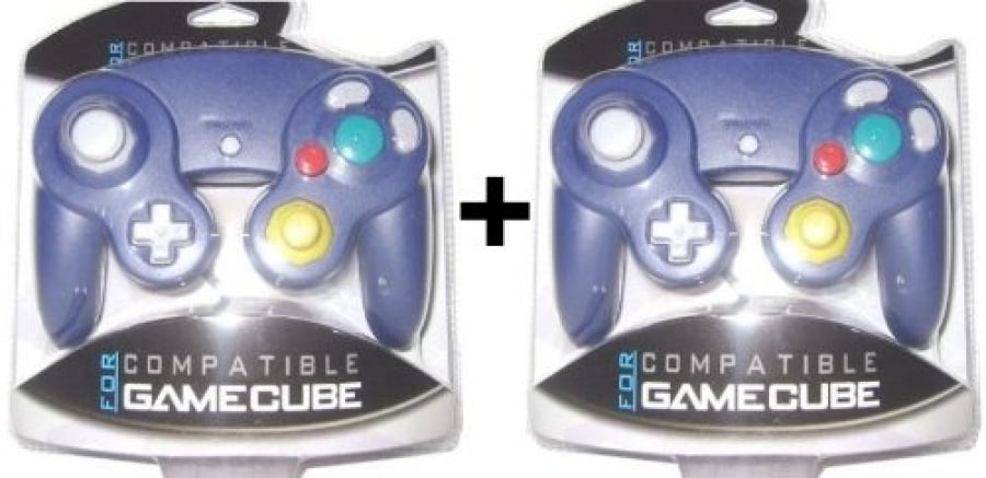 Two GameCube / Wii Compatible Controllers [Indigo] - Walmart.com
