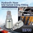 12 Pack 1/2" I.D. Hose x 1/2" NPTF Male Hydraulic Hose End Swivel Crimp ...