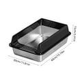 Stainless Steel Cat Litter Box with High Sides & Litter Spade | Non ...