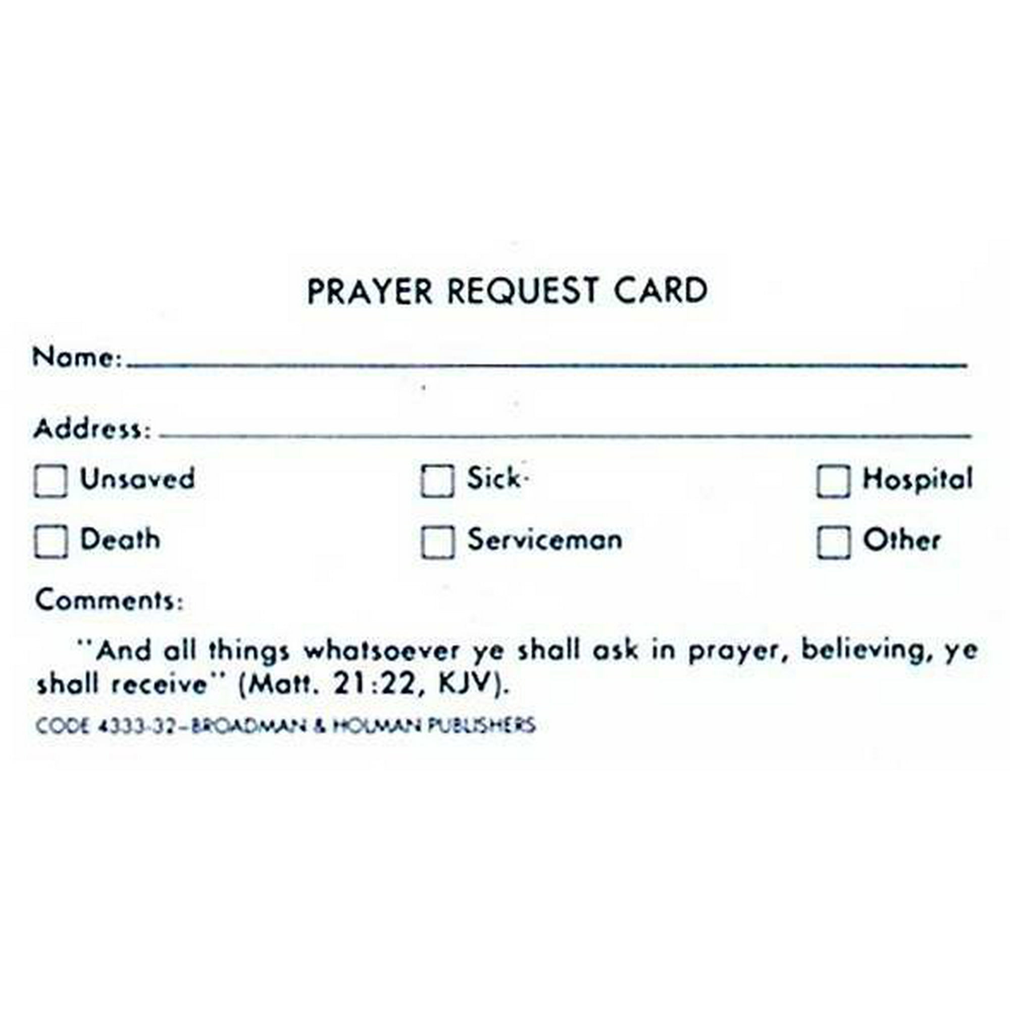 Prayer Request Card