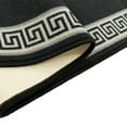 Custom Size Anti Slip Backing Low Pile Meander Greek Key Bordered Black ...