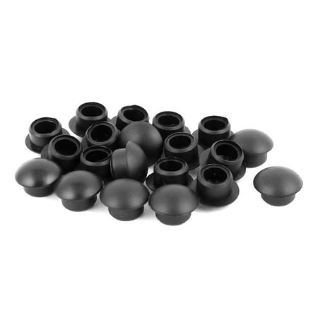 20 Pcs Nylon M10 Diameter Dome Head Cable Hole Caps Cover Insert Black ...
