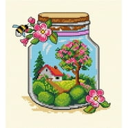 Janlynn Counted Cross Stitch Kit 8"X10"-Wildflower Jar (14 Count ...