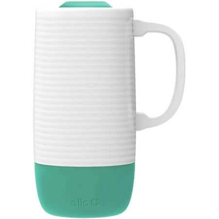 Ello Jane Ceramic Travel Mug with Spill-Resistant Slider Lid, 18 oz ...