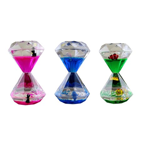 Liquid Motion Bubbler Floating Rhinestone Shaped Timer Stress Desktop ...