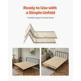 KFFKFF Foldable Full-Size Bed Board, 0.4-inch Wooden Slats with ...