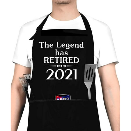 Retirement Gift Apron for Men and Women, Funny The Legend Has Retired ...