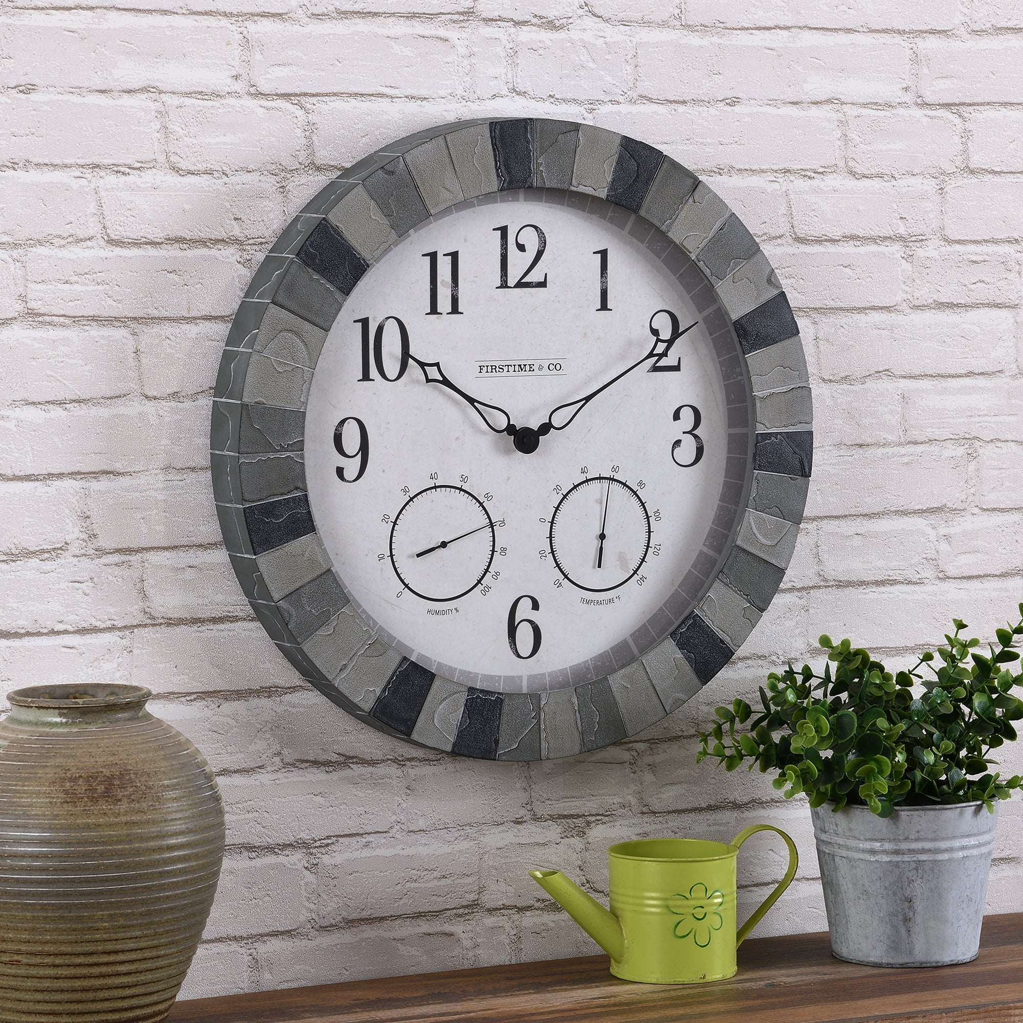 Home & Living Rustic Slate Stone Wall Clock Natural Stone Clock 12 ...