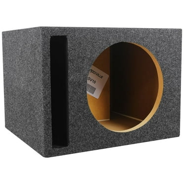 QPower 10 Inch Heavy-Duty Single Vented Vehicle Subwoofer Enclosure ...