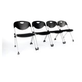Alera Plus SL Series Nesting Stack Chair with Casters, Black, 2/Carton ...