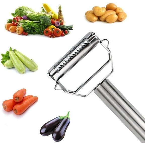Qonioi Multifunctional Peeler with Storage Box, Double Sided Stainless ...