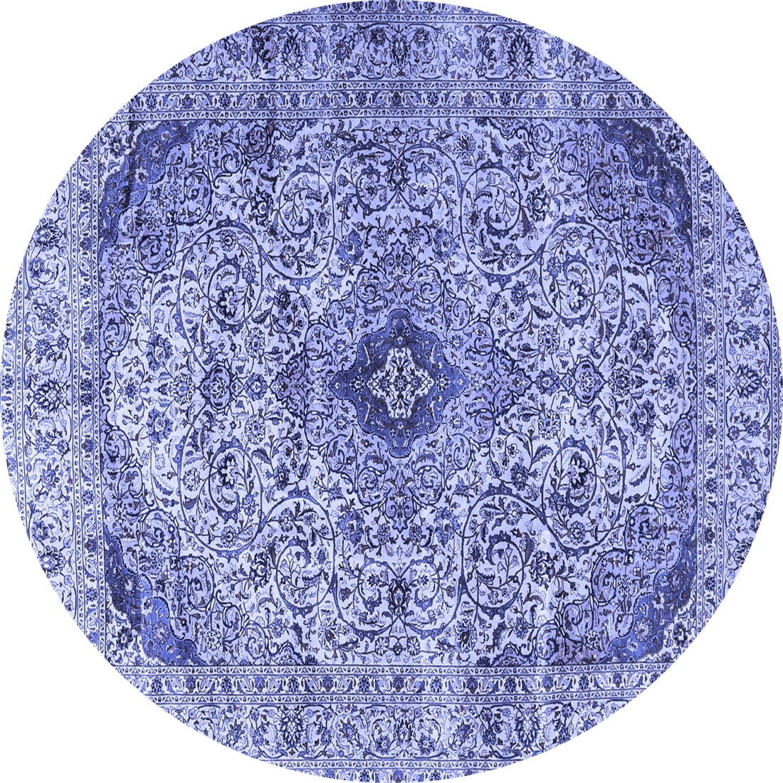 Ahgly Company Indoor Round Persian Blue Traditional Area Rugs, 8' Round ...