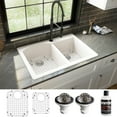 Karran Usa Qt-610-Pk1 Quartz Qt 33" Drop In Double Basin Quartz ...