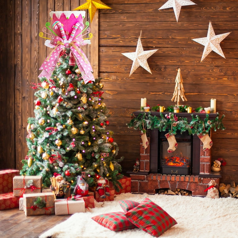 Large Tree Topper Lollipop Red Top Hat Christmas Tree Topper ...