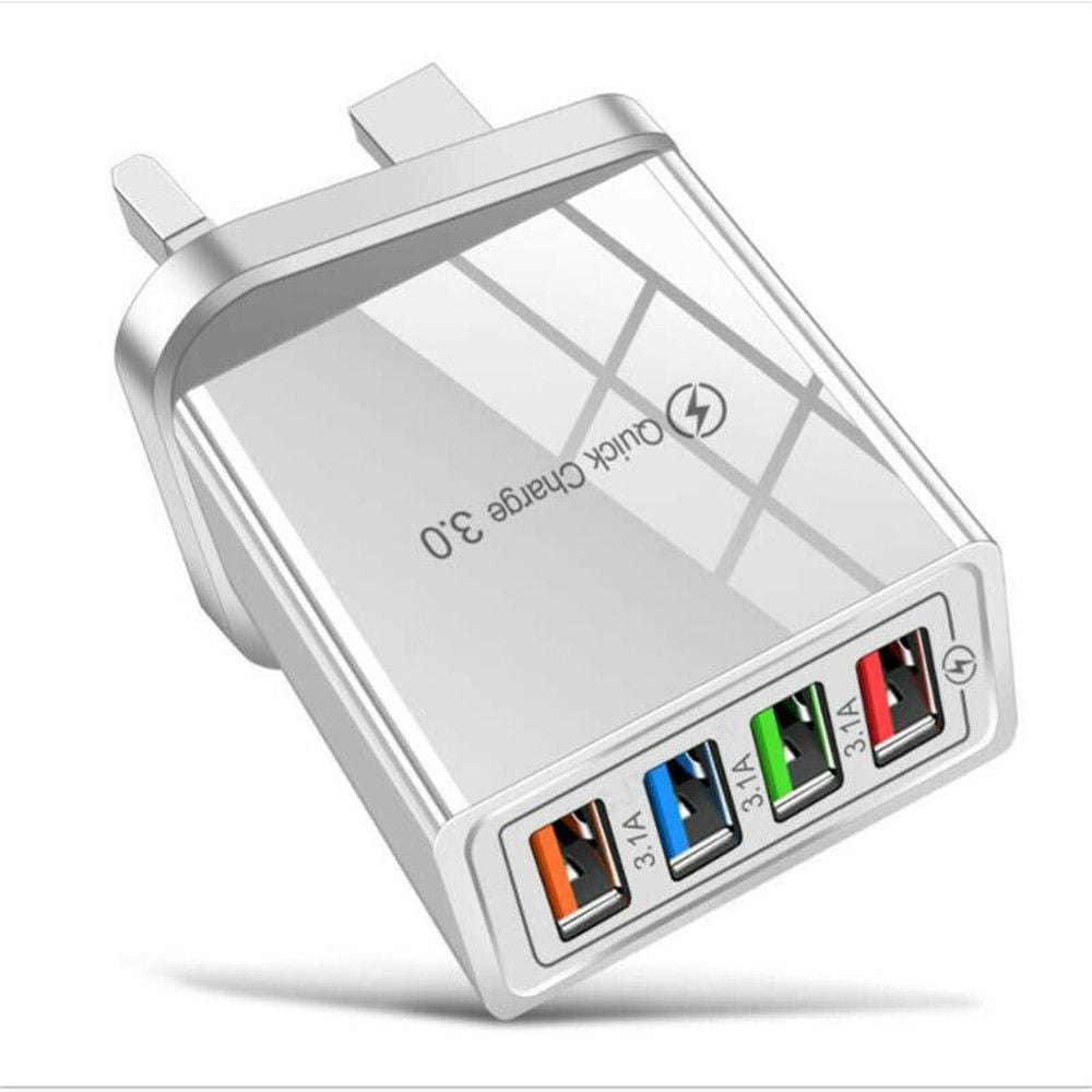 Travel 4 Ports USB Transformer Portable Power Supply Wall Charger Fast ...