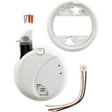 First Alert BRK 7010B Hardwired Photoelectric Smoke Alarm with Battery ...