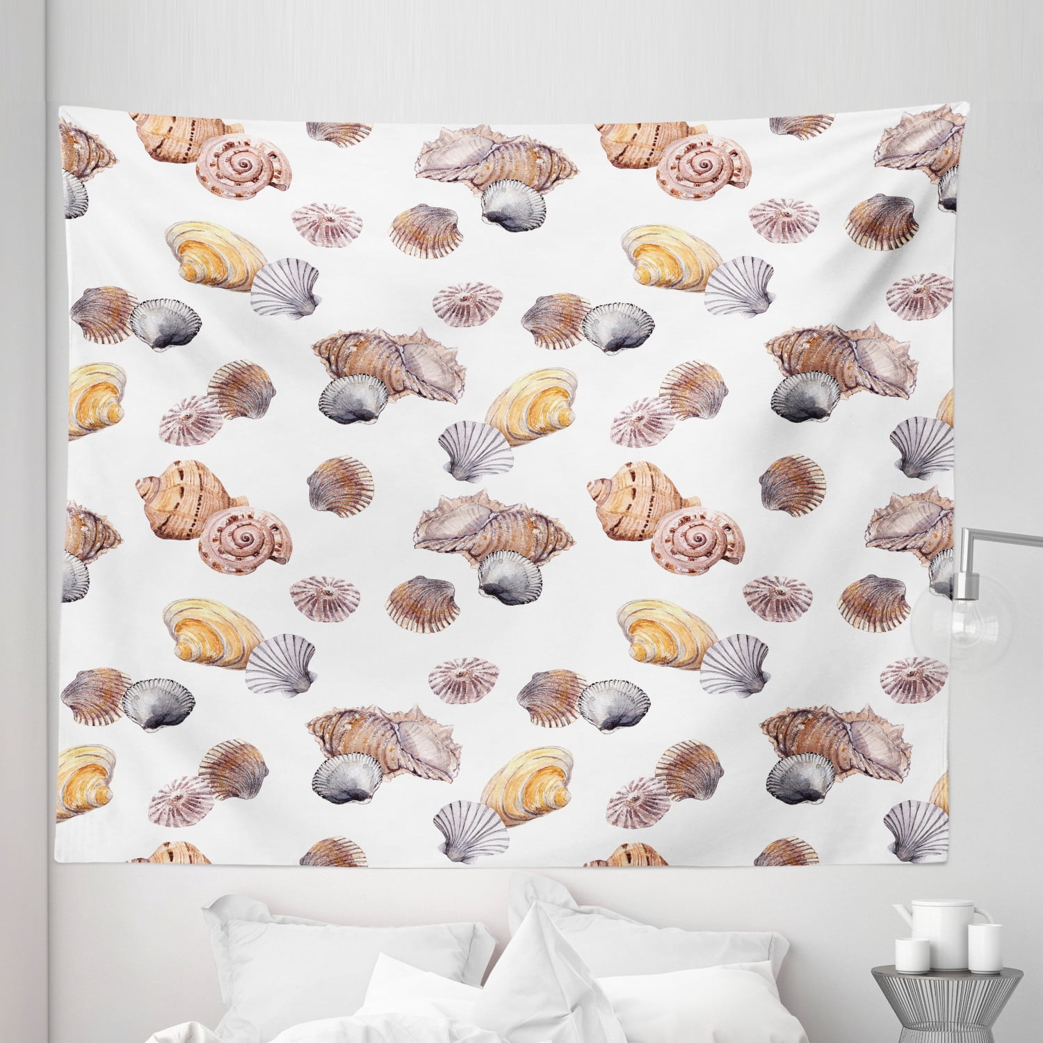 Colorful Tapestry, Shell Pattern Seashore Holiday Journey Illustration ...