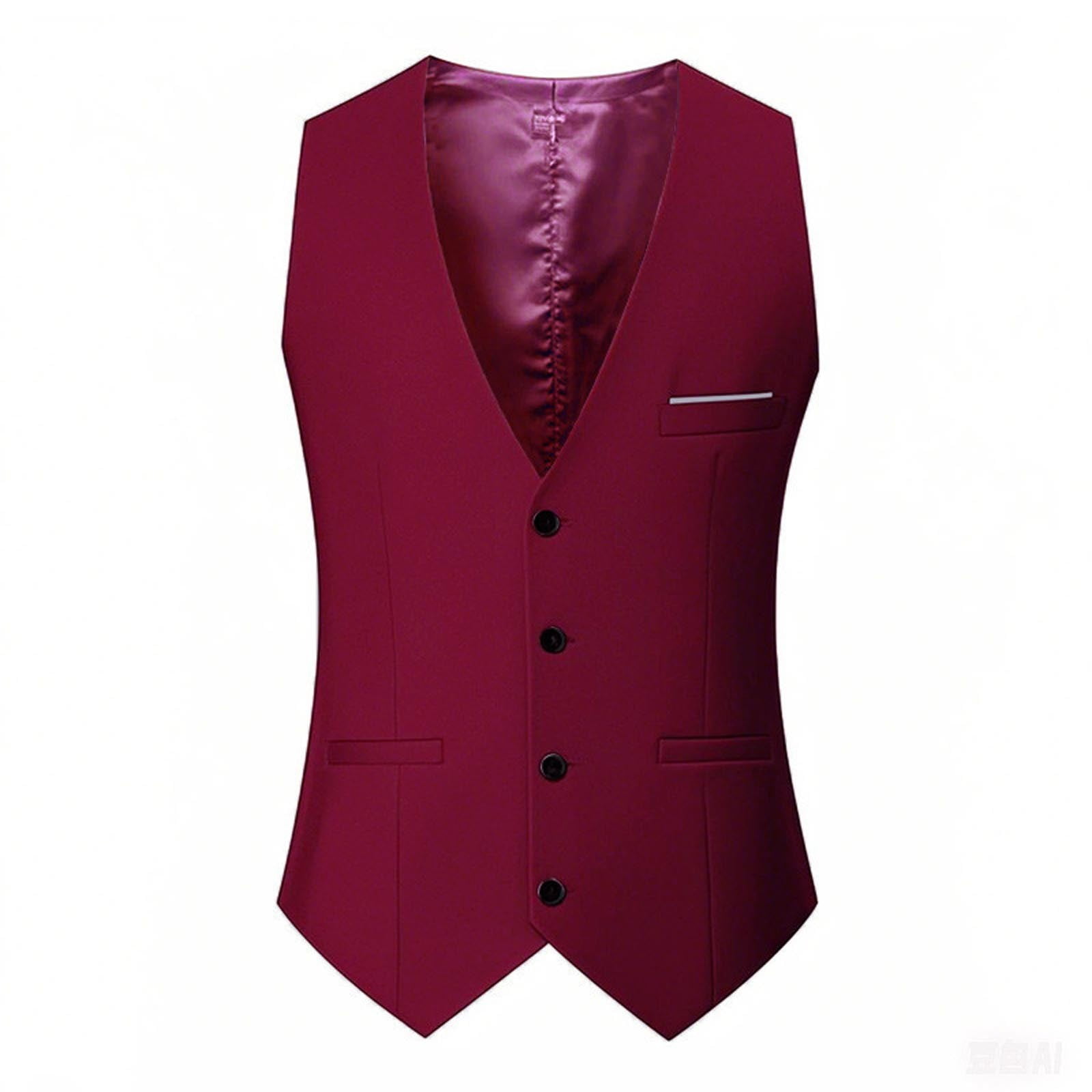 Click here for Leodye Mens Formal Business Suit Vests V-Neck Sing... prices